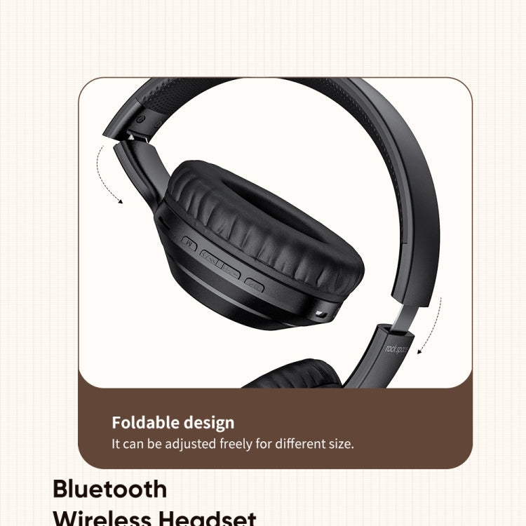 ROCK Space O2 HiFi Bluetooth 5.0 Wireless Headset with Mic, Support TF